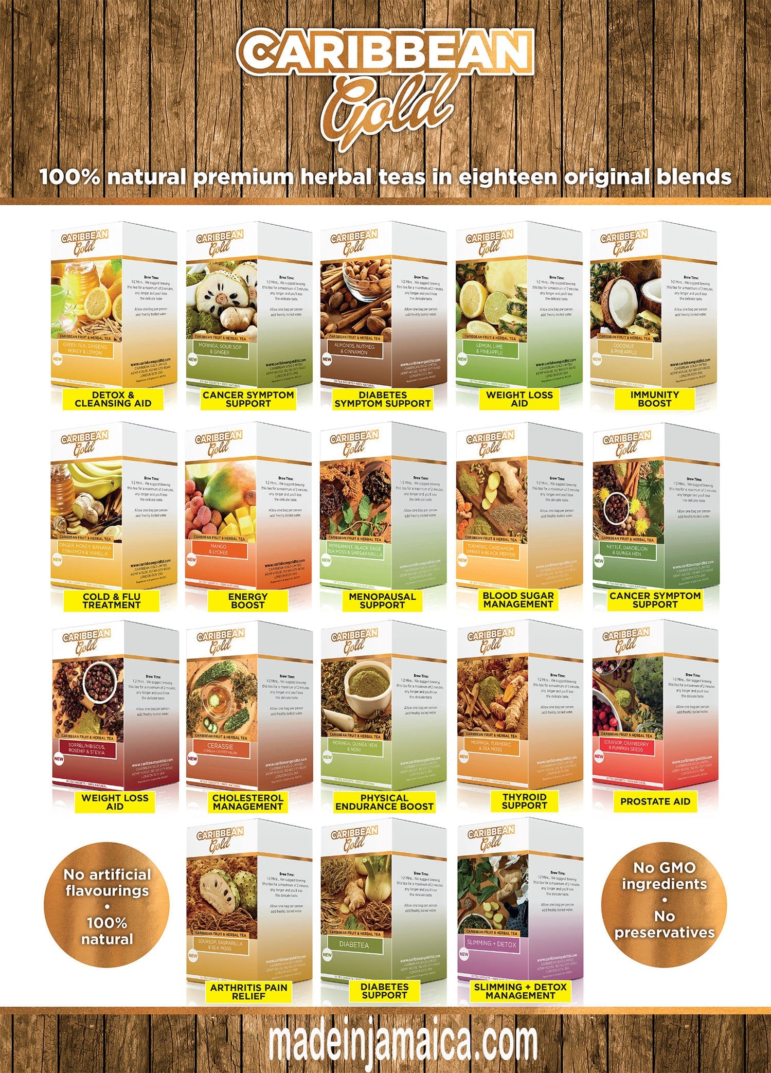 Caribbean Gold Herbal & Fruit Teas | Natural Wellness Blends Online ...