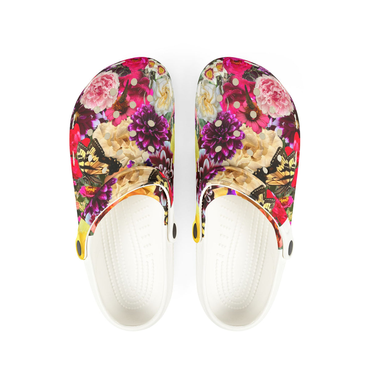 Artistic Flower Design EVA Foam Rubber Shoes Slip-ons CLOGS — Made in ...