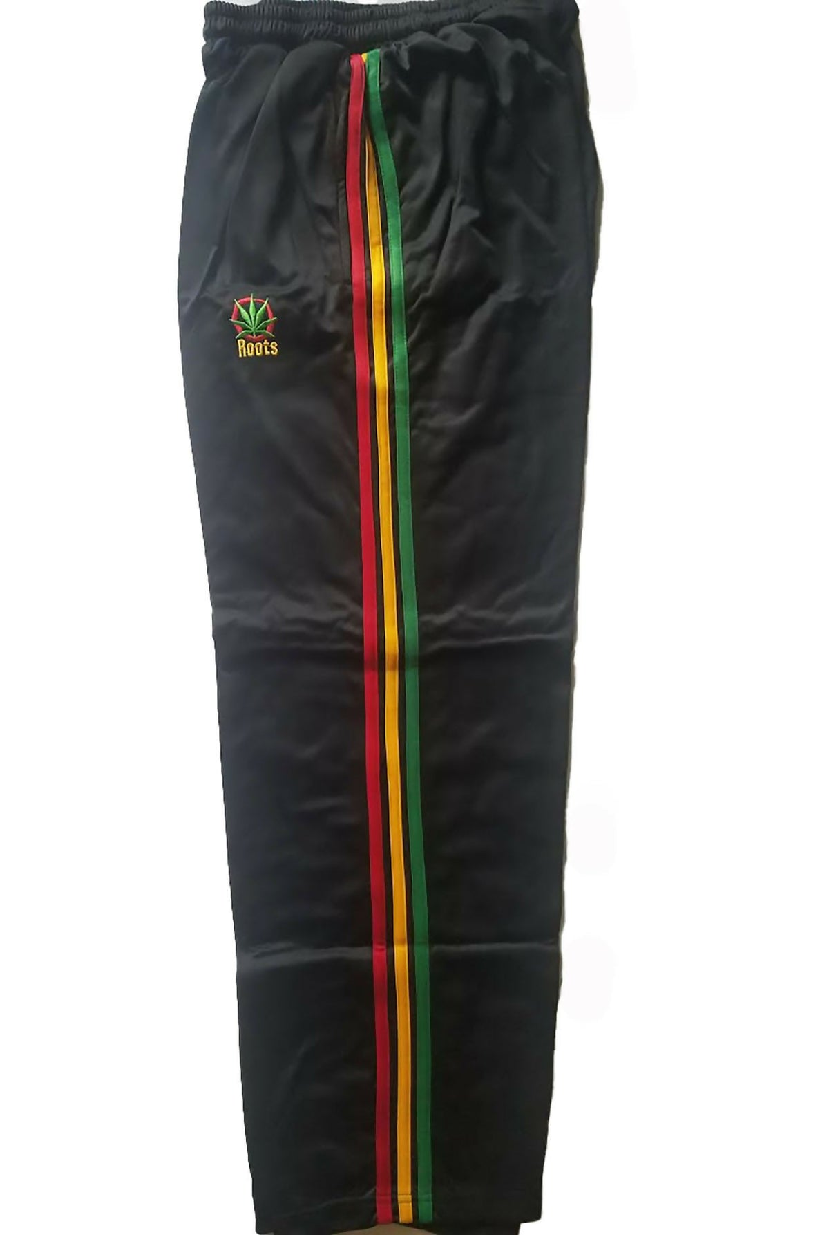 Meta Title: Men’s Rasta Pants – Black with Red, Green, and Gold Stripes ...