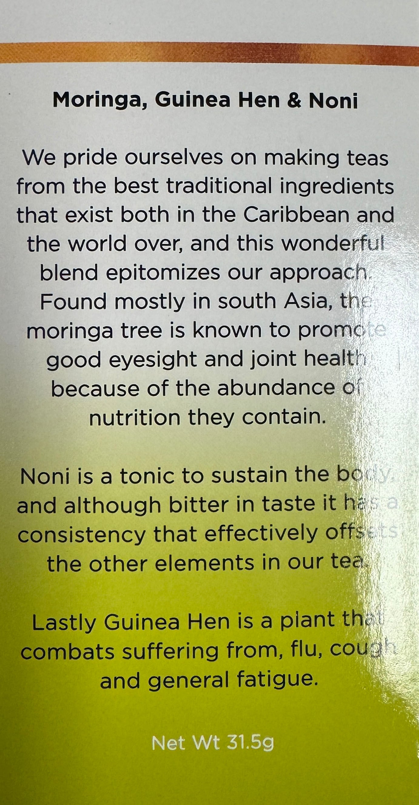 Moringa, Guinea Hen & Noni Herbal Tea — Made in Jamaica ltd