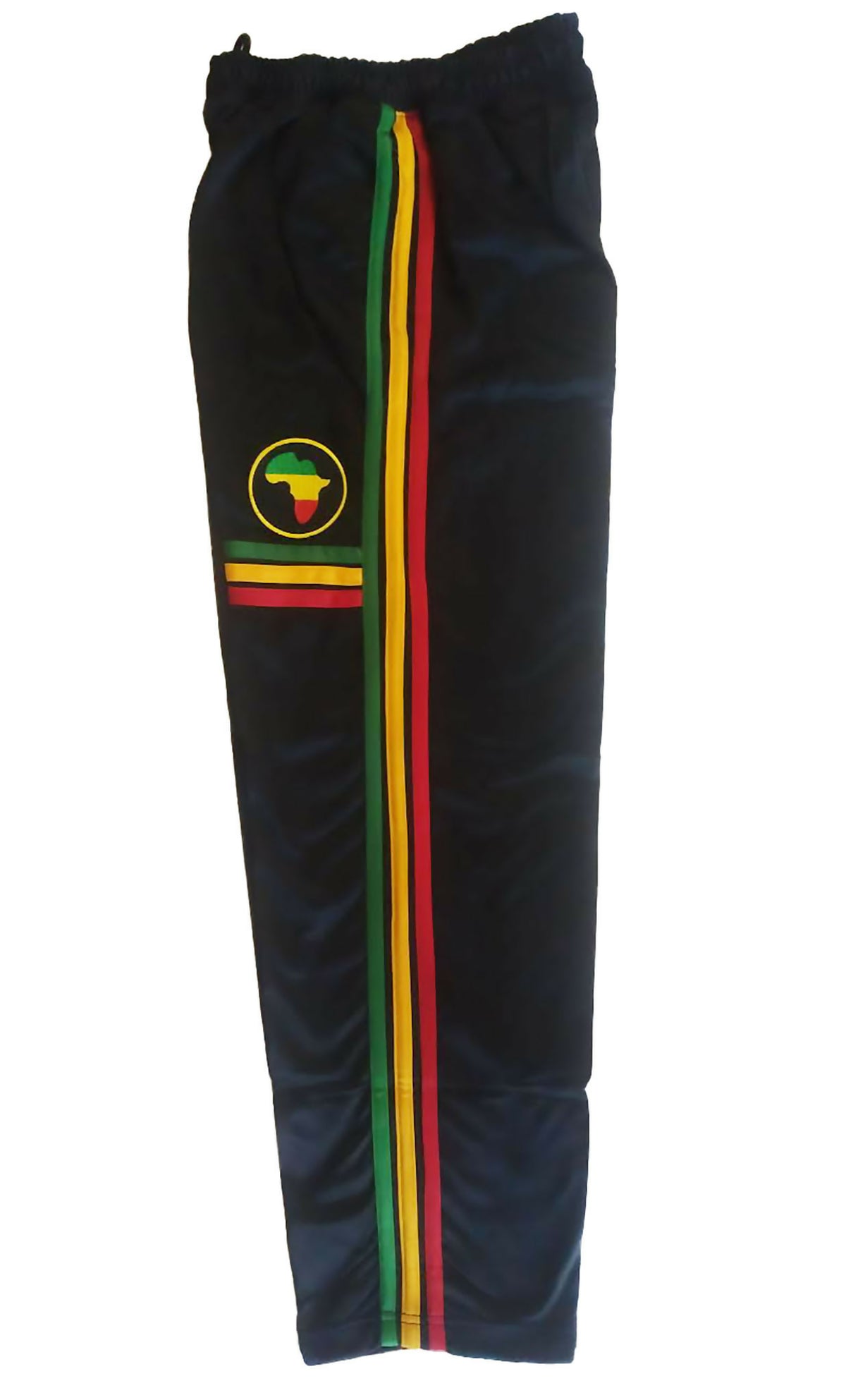 Meta Title: Men’s Rasta Pants – Black with Red, Green, and Gold Stripes ...